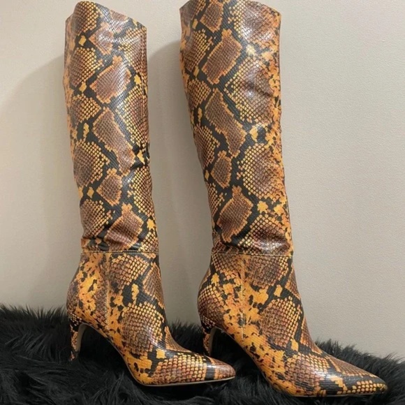 Steve Madden | Shoes | Steve Madden Kimari Yellow Python Tall Boots 7 ...